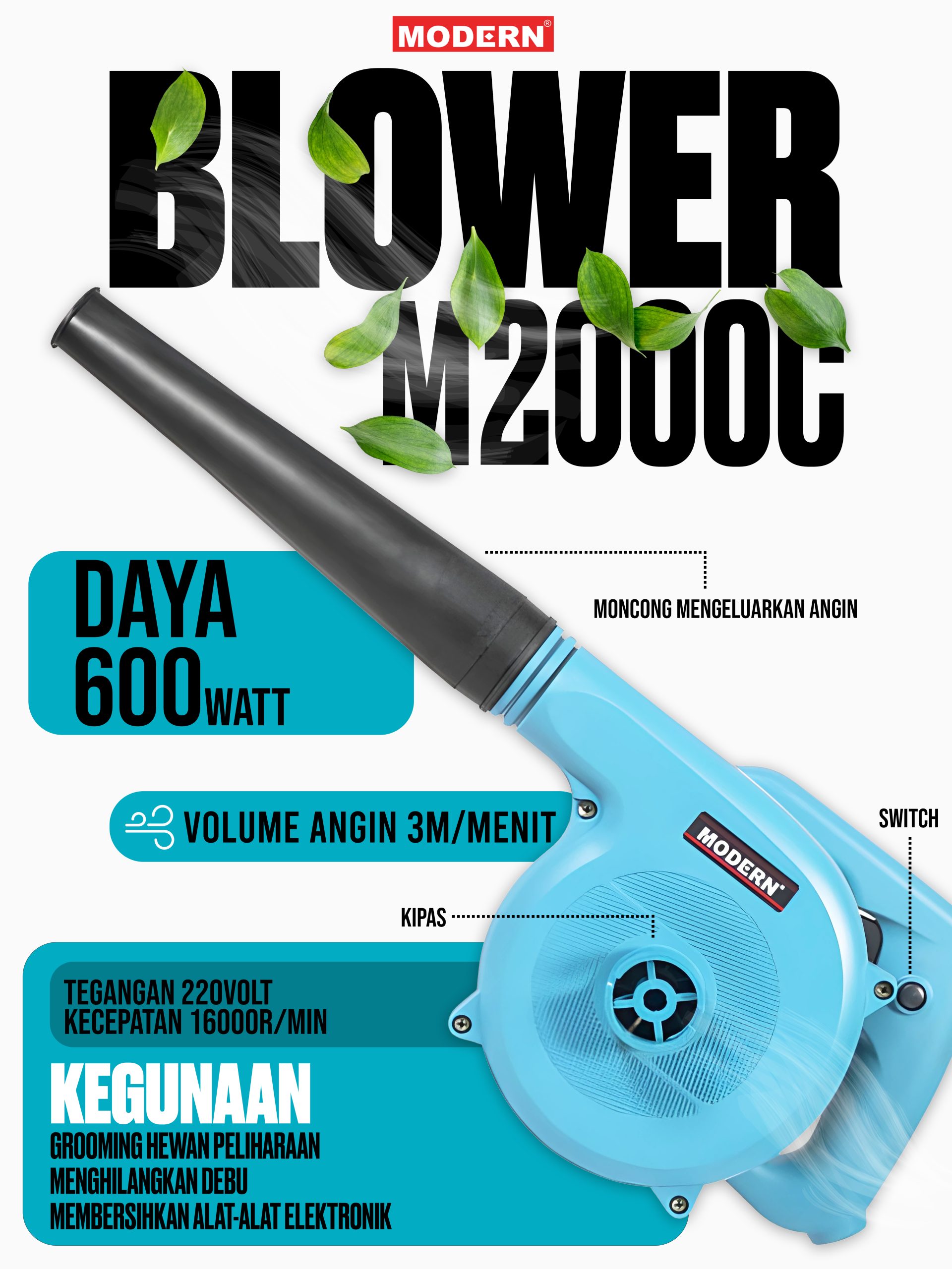 Modern Blower M2000C: Solusi Blower Serbaguna untuk Rumah & Usaha ...
